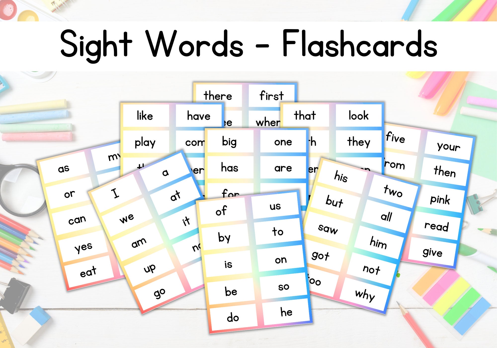 Sight Word Flashcards | Printable Flashcards for Kids | Digital ...