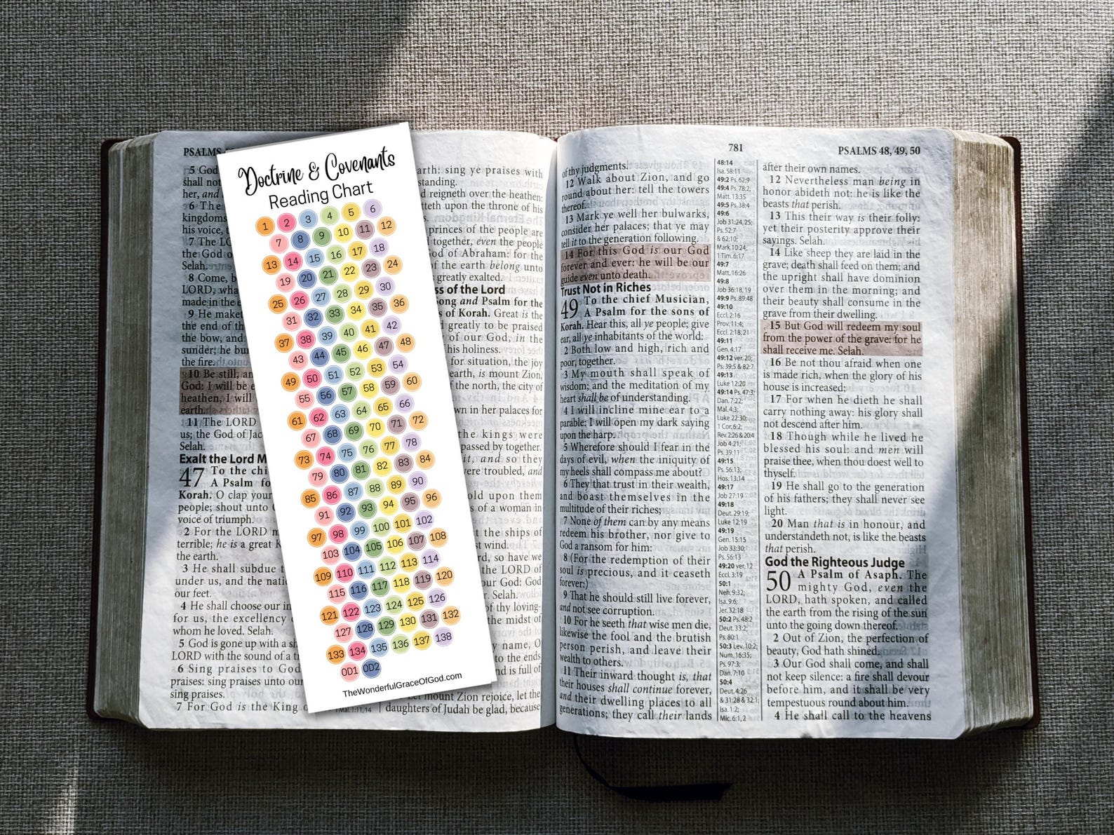 D&C Reading Chart Bookmark | Printable Bookmark for Doctrine and ...