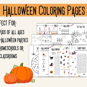 Halloween Activity Book for Kids | Halloween Coloring Pages | Childrens ...