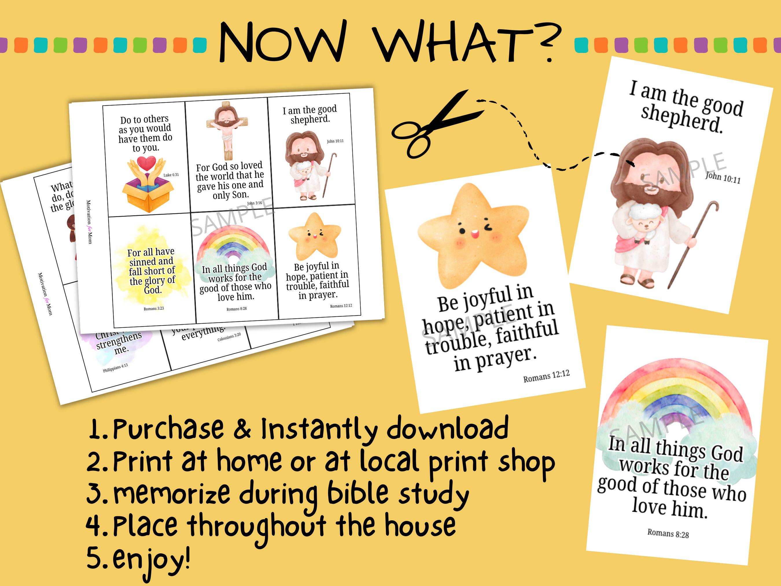Bible Verse Cards for Kids | Printable Scripture Cards for Children ...