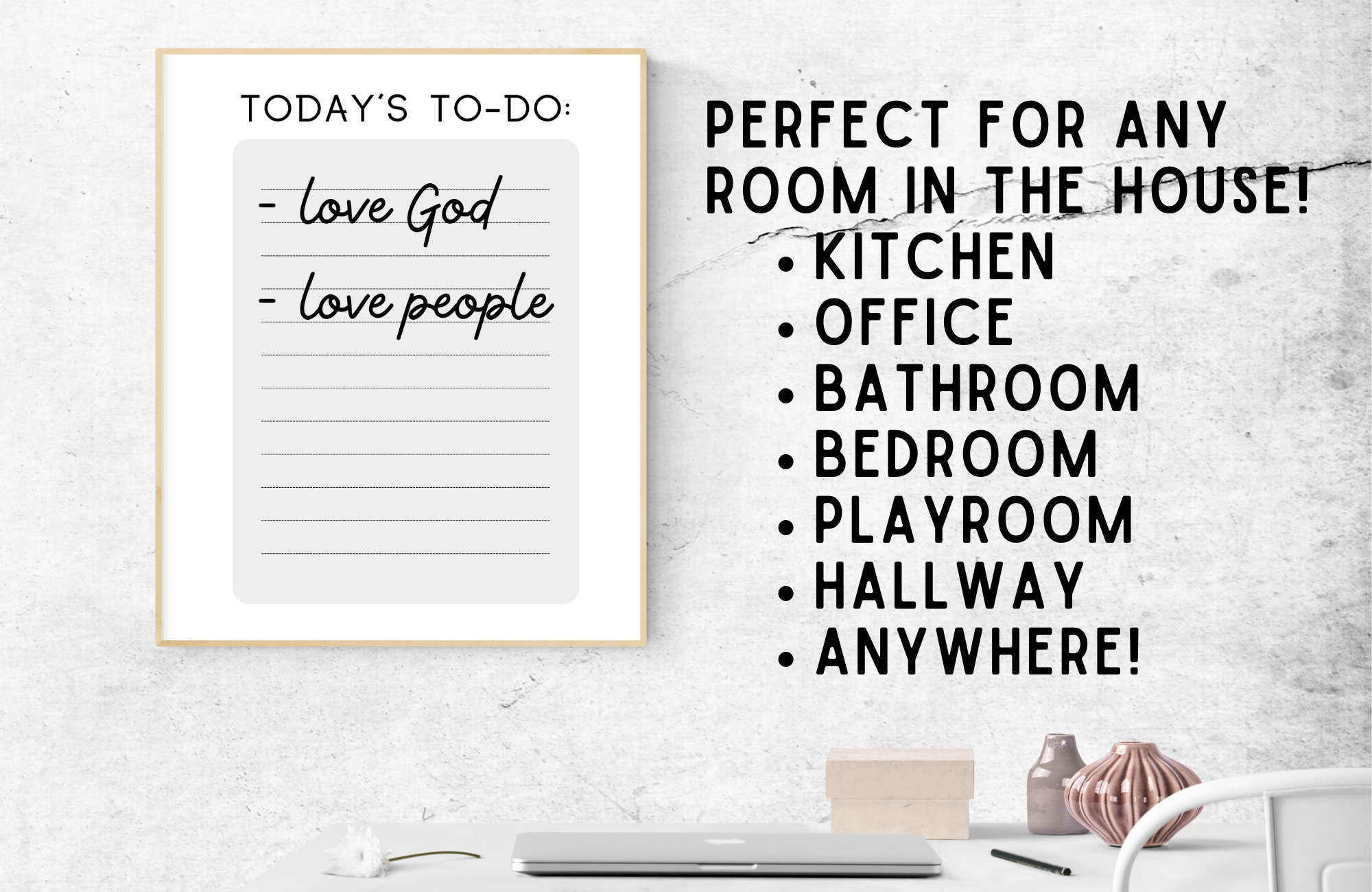 Christian Printable Wall Art | To-do List Wall Decor | Love God Love ...