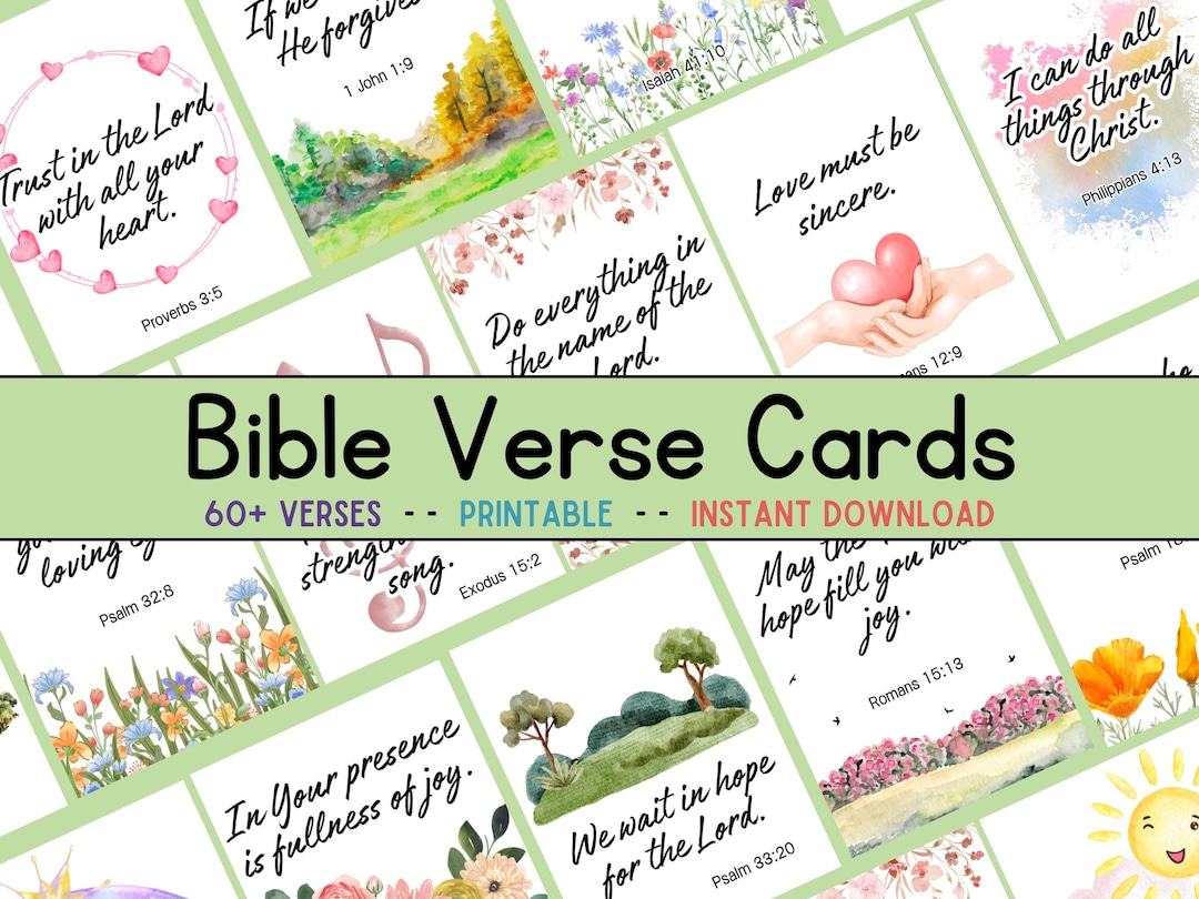 Inspirational Bible Verse Cards | Printable Scripture Cards | Prayer ...