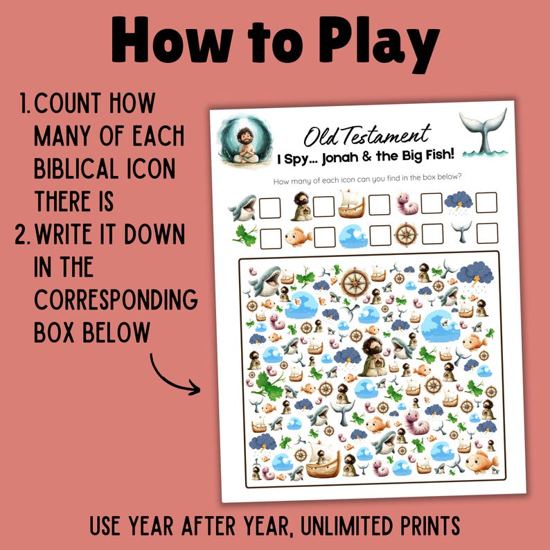 Printable Bible I Spy Games | Old & New Testament | Christian I Spy for ...