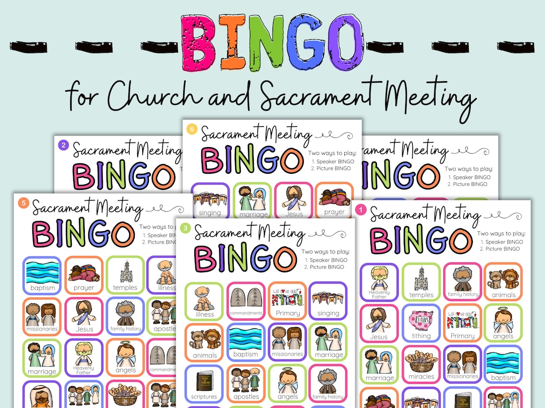Sacrament Games | BINGO | LDS Games for Kids | Printable Church Bingo ...