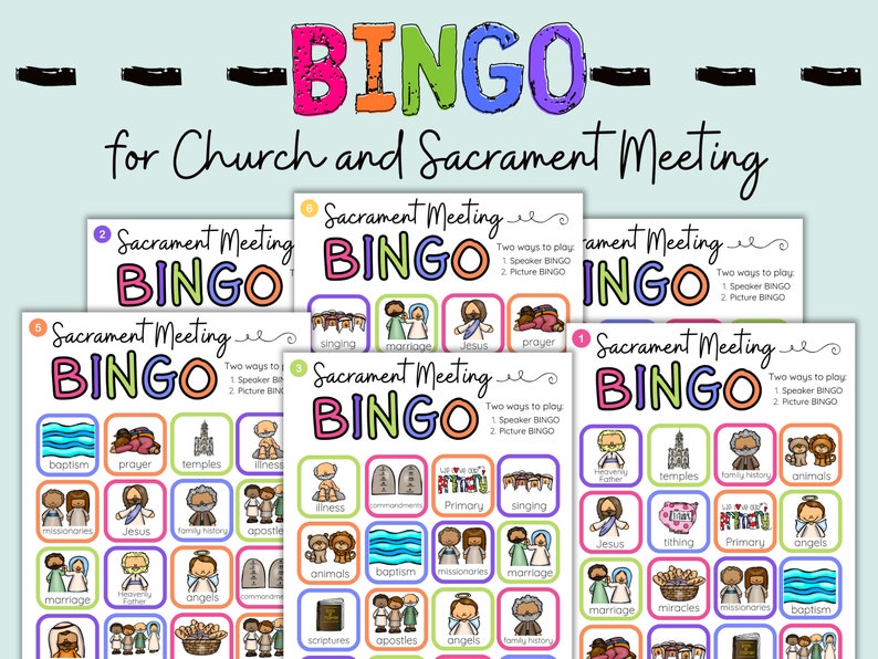 Sacrament Games | BINGO | LDS Games for Kids | Printable Church Bingo ...