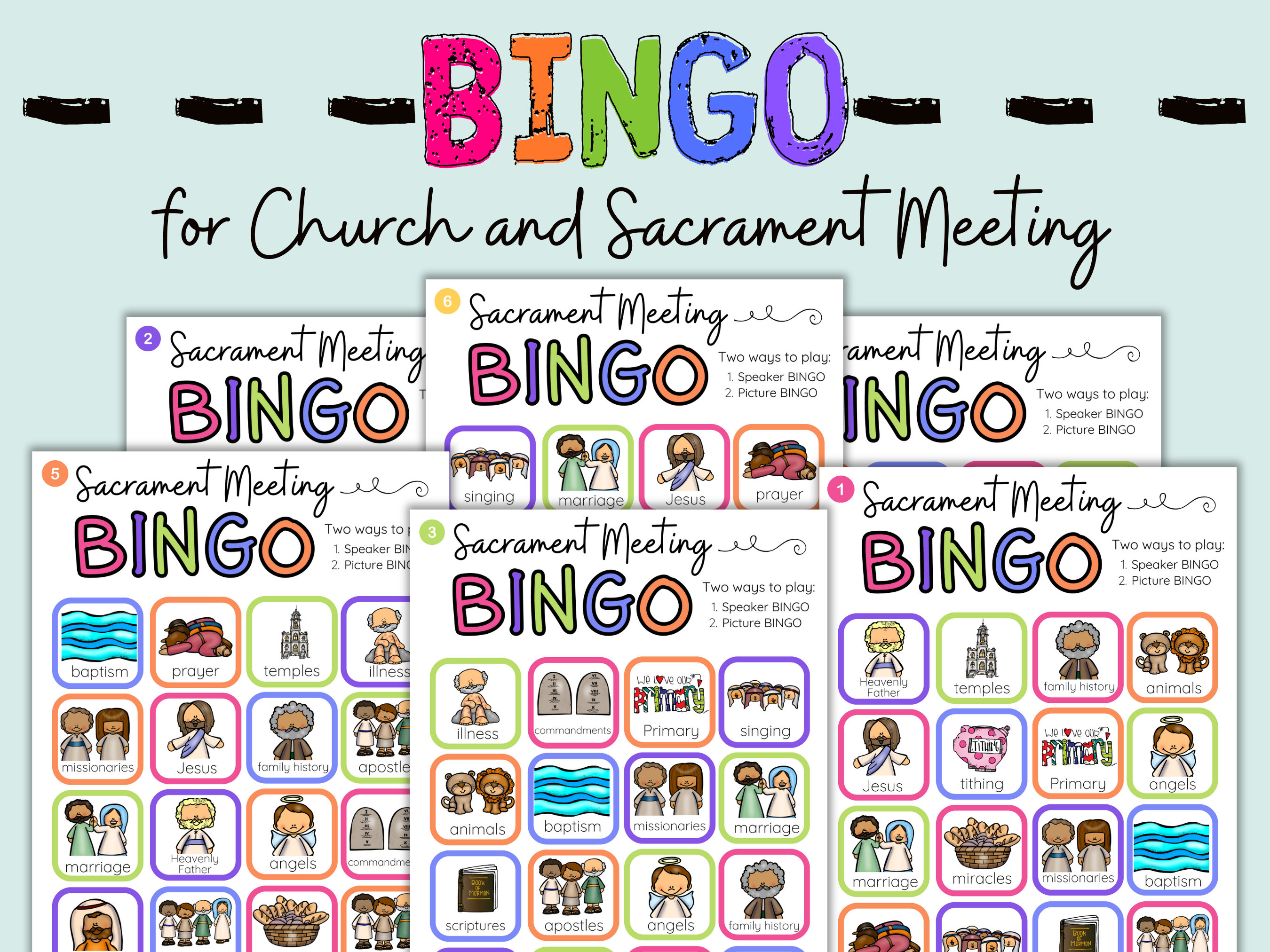 Sacrament Games | BINGO | LDS Games for Kids | Printable Church Bingo ...