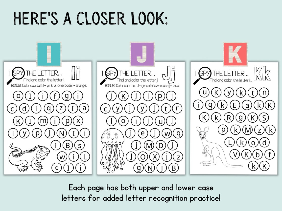 I Spy... Abcs Printable Worksheets | Kids Alphabet Activities ...