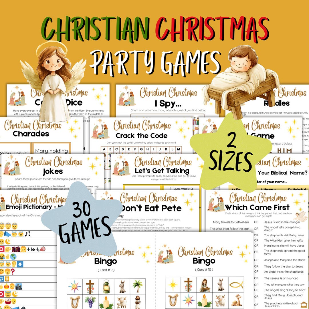 Christian Christmas Games Pack | Printable | 30 Christ-centered ...
