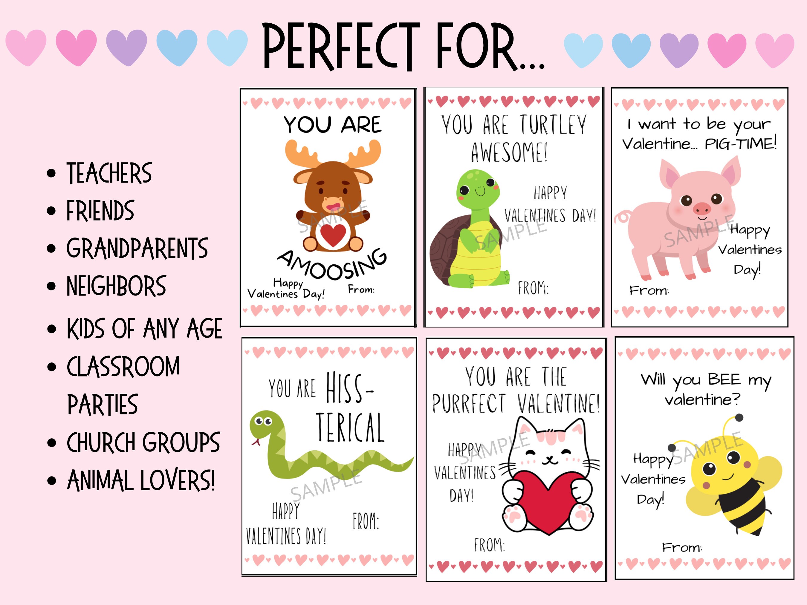 Cute Animal Valentines Day Cards | Printable Animal Valentines for Kids ...