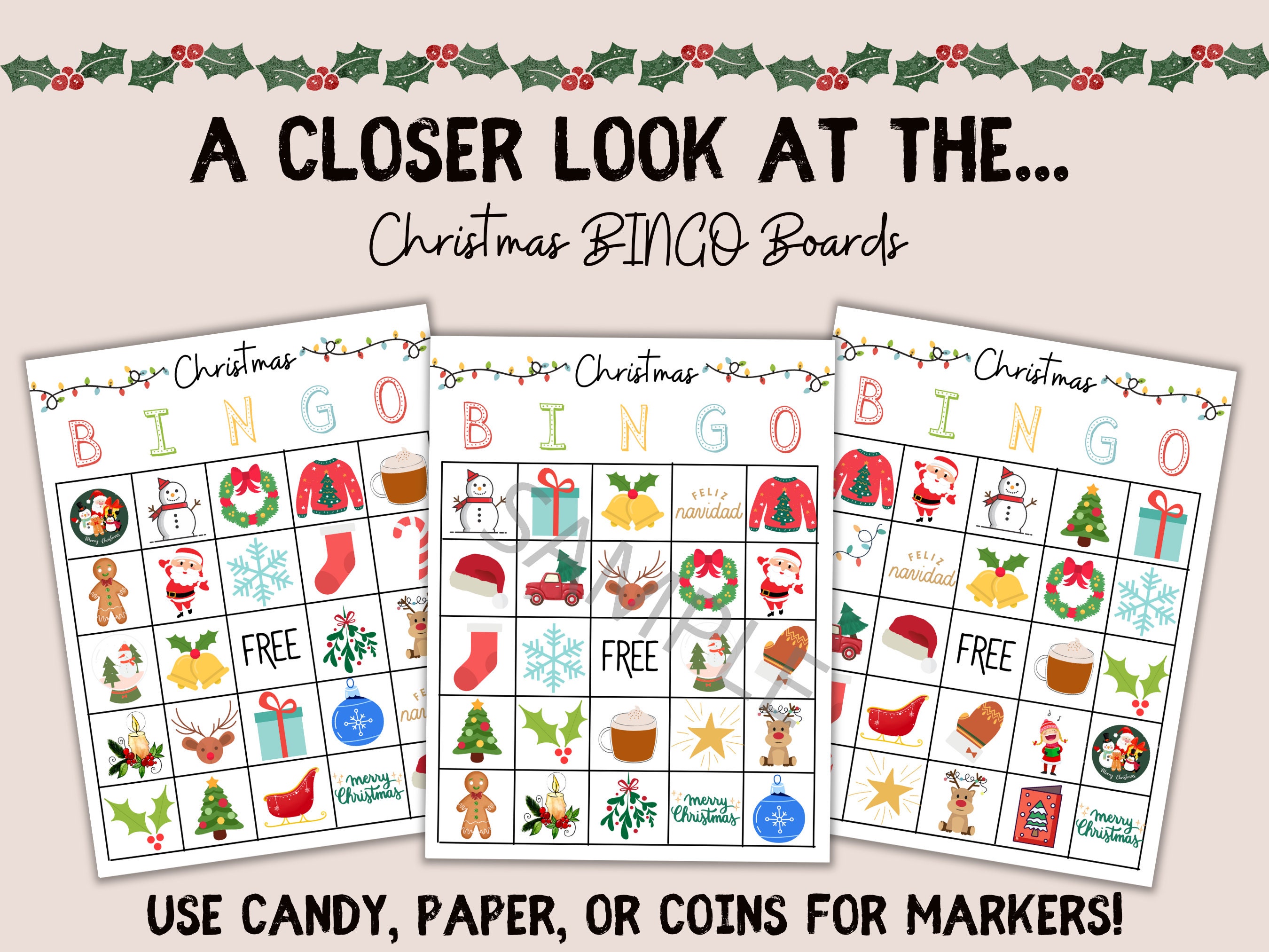 Christmas Bingo Printable Kids Christmas Activity Christmas Bingo Game ...