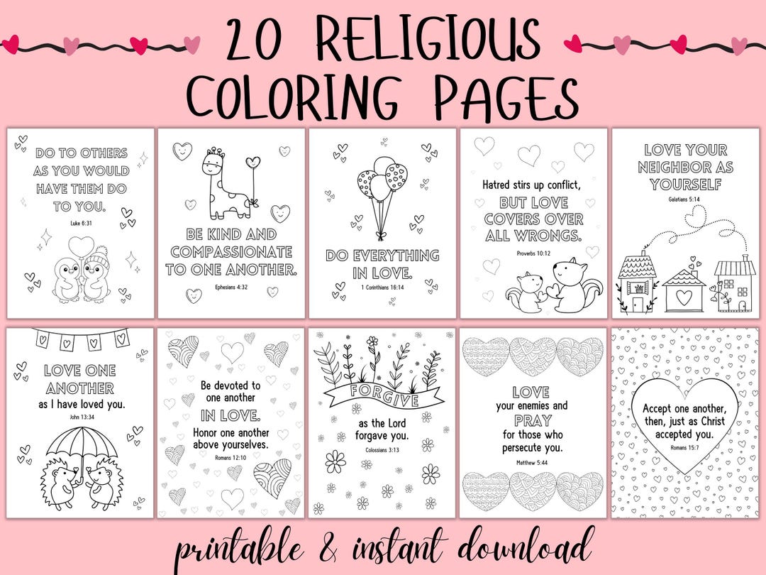 Bible Verse Coloring Pack | Religious Valentines Day Coloring Pages ...