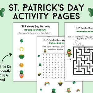 St. Patricks Day Activity Sheets for Kids | St. Patricks Day Activities ...