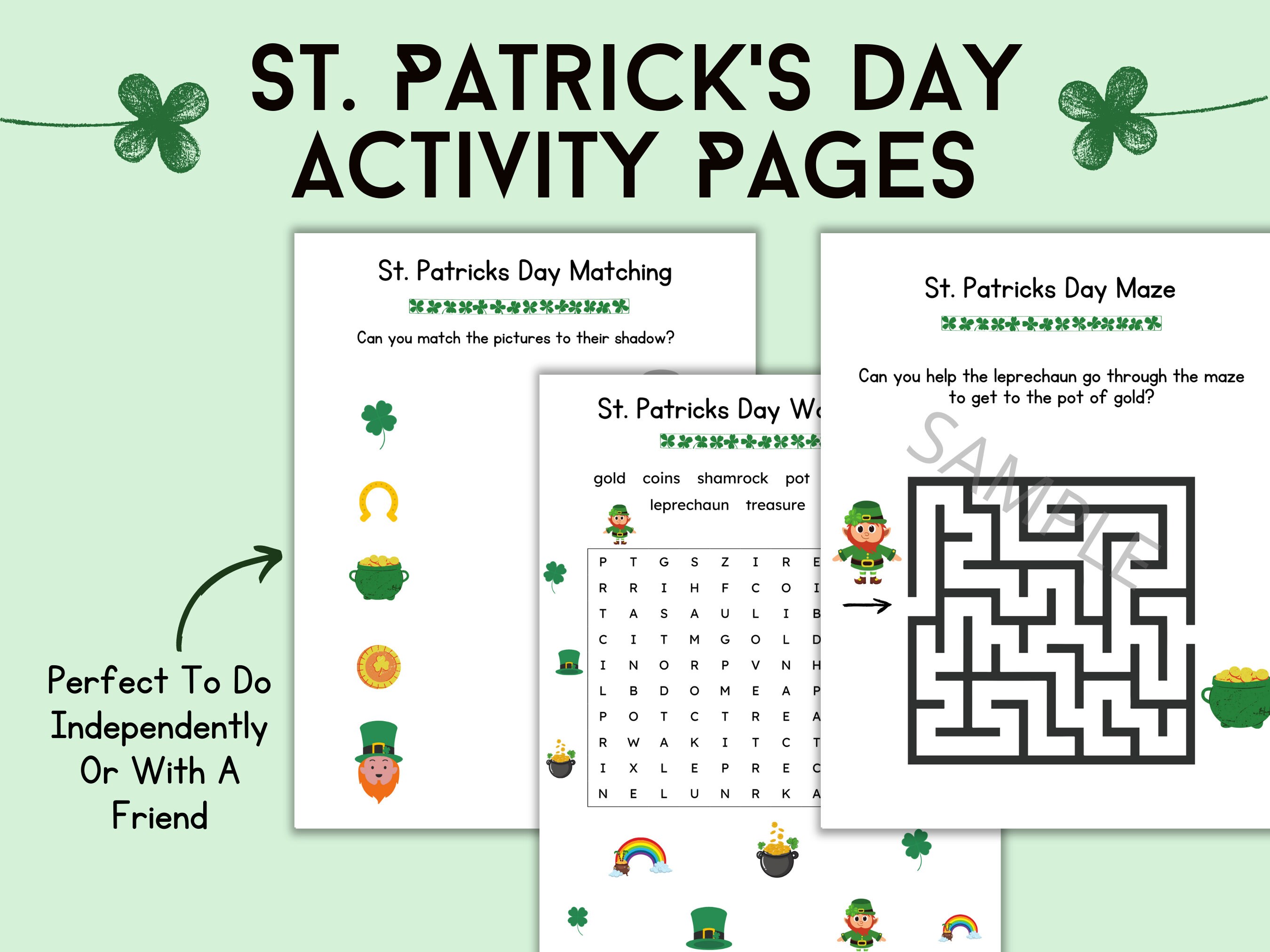 St. Patricks Day Activity Sheets for Kids St. Patricks Day Activities ...