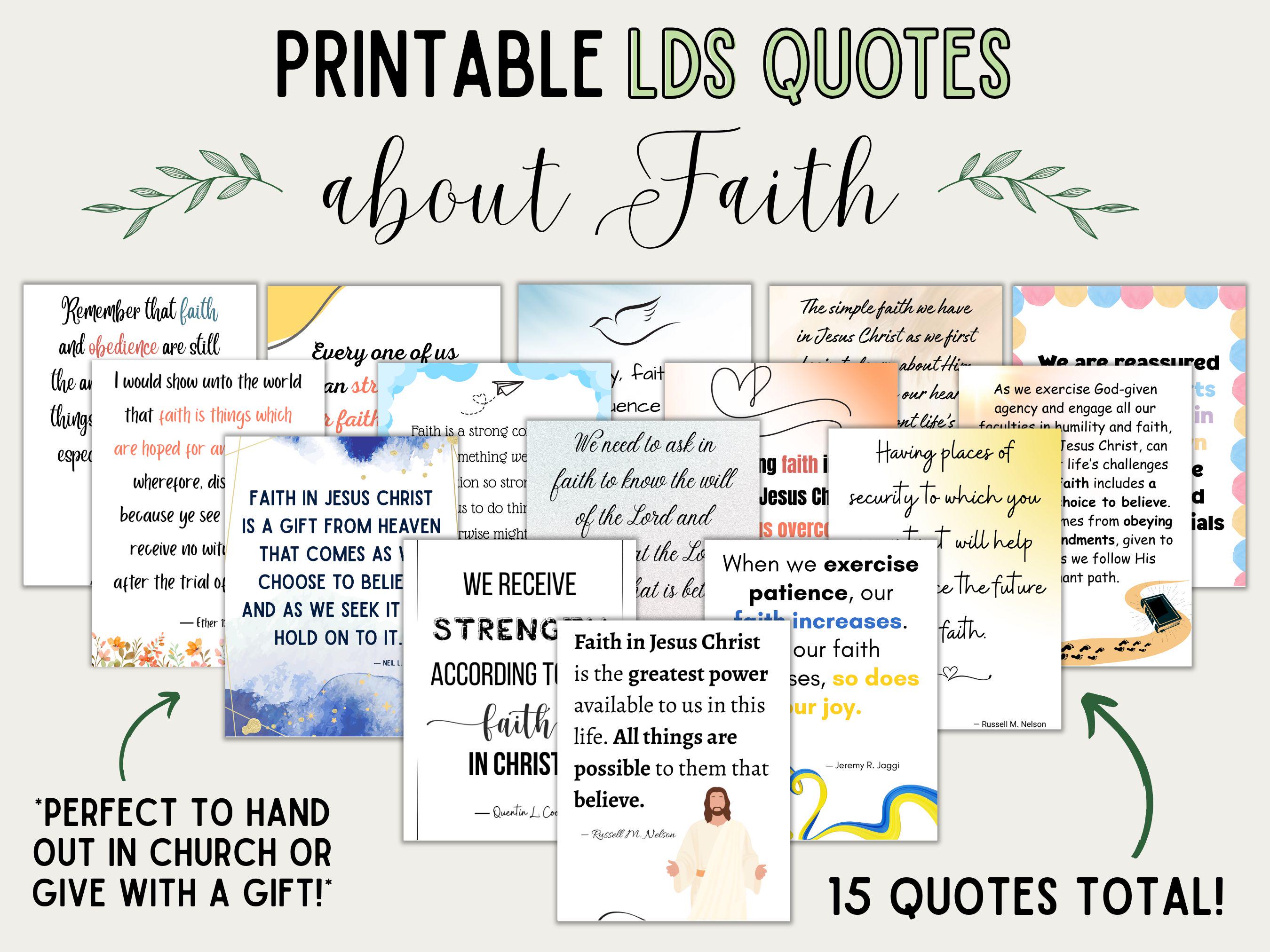 15 Printable LDS Quotes About Faith | Faith Quotes | Inspirational ...