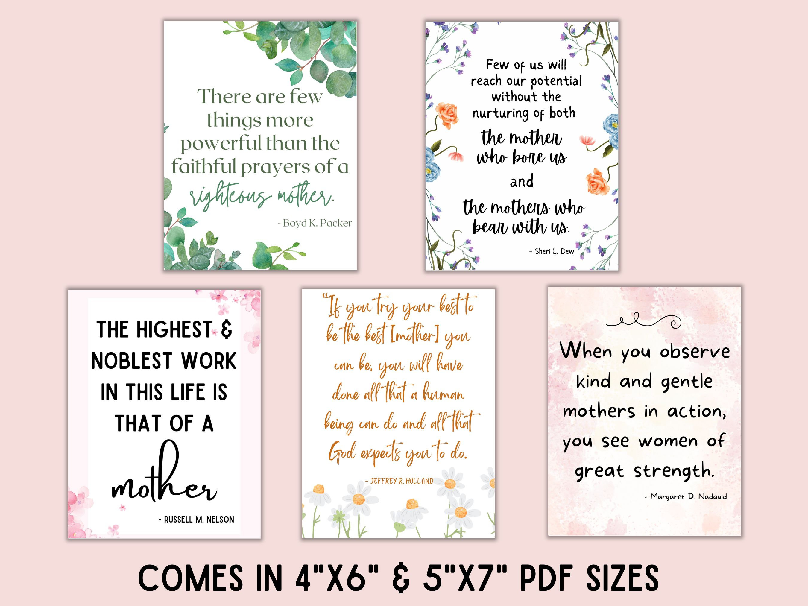 LDS Quotes About Motherhood | Mother's Day Quotes | Mother's Day Card ...
