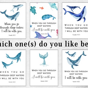 When You Go Through Deep Waters | Ocean Nursery Wall Decor | Printable ...