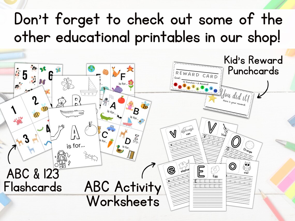 Numbers Poster Printable Digital Download Numbers Chart Educational ...