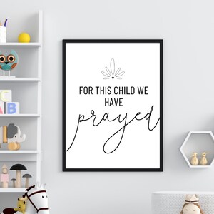For This Child We Have Prayed Nursery Art Printable | Nursery Wall Art ...