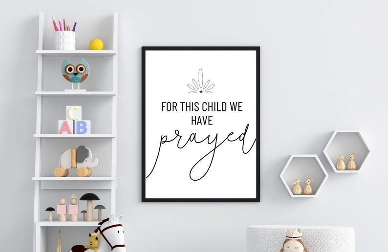 For This Child We Have Prayed Nursery Art Printable Nursery Wall Art ...