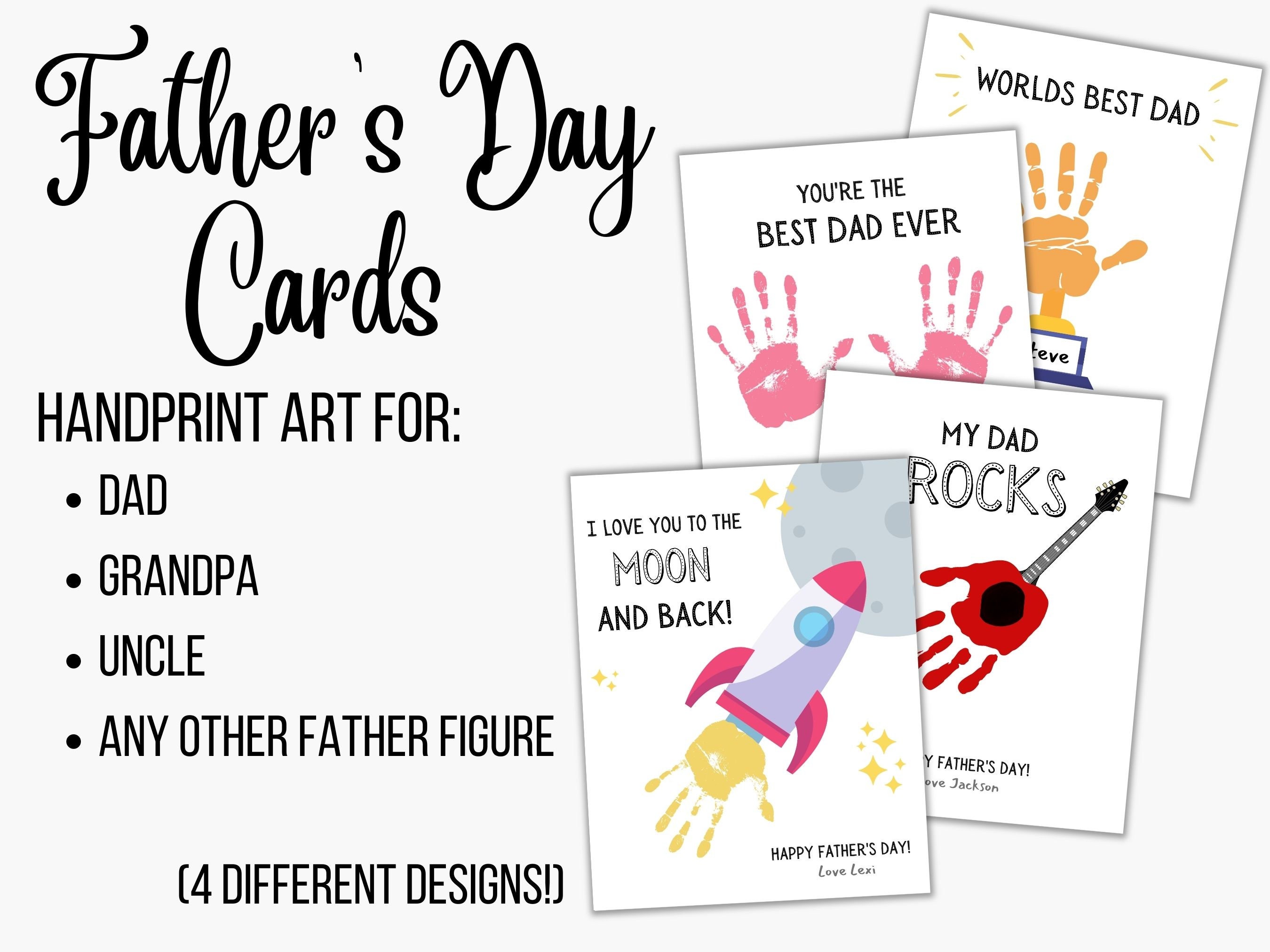 Father’s Day Card Printable | Handprint Art for Dad | Keepsake ...