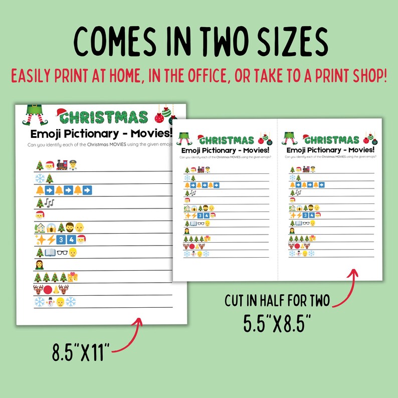 Christmas Emoji Pictionary | Printable | Christmas Movies + Songs | 2 ...
