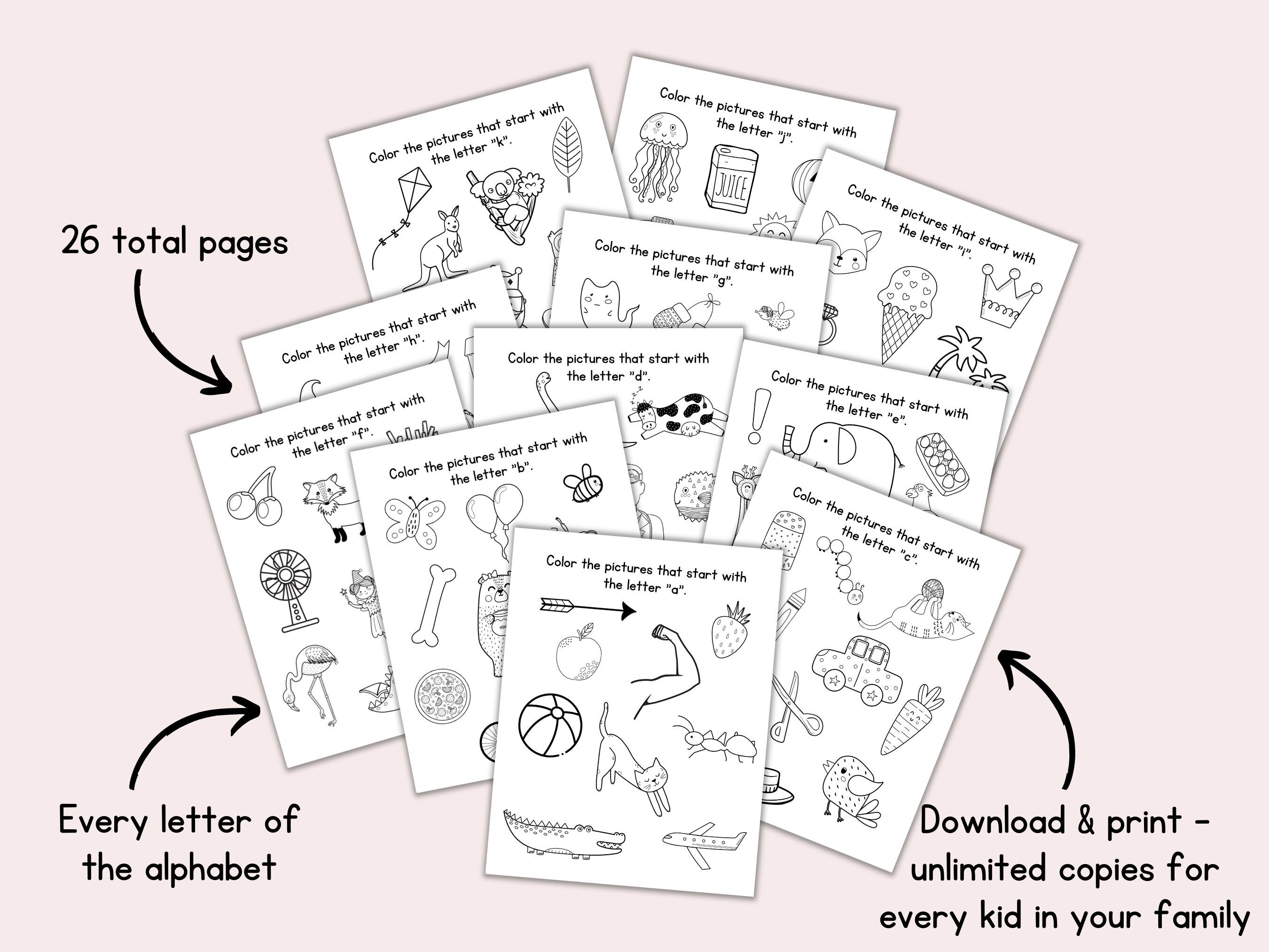 ABC Coloring Pages for Kids ABC Practice Worksheets Printable Coloring ...