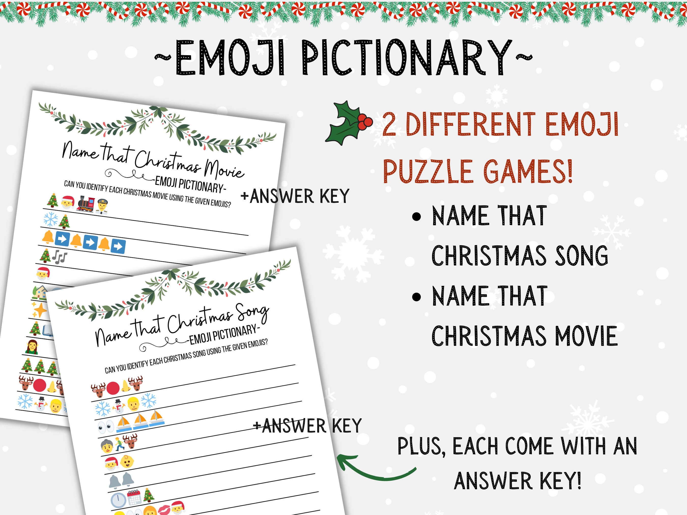 Christmas Party Games Bundle Printable Holiday Games Fun Adult Office ...