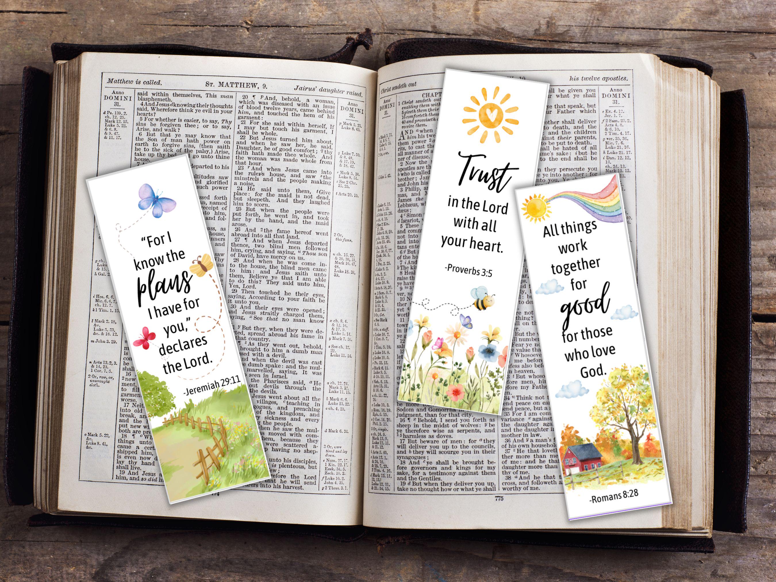 Printable Bible Verse Bookmarks | Set of 20 Bookmarks| Instant Download ...