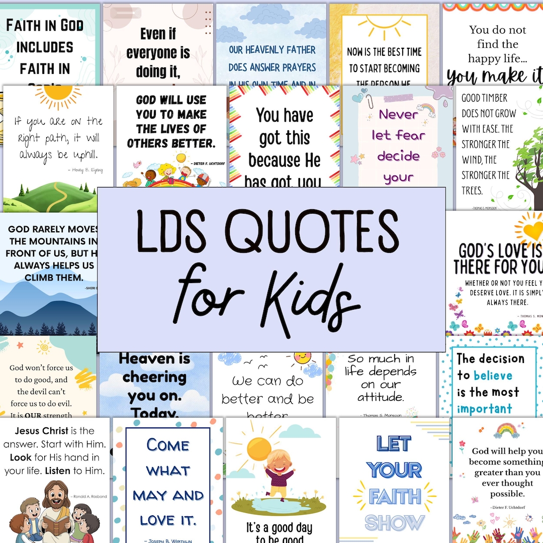 Printable LDS Quotes for Kids | 25 Inspirational Cards for Kids ...