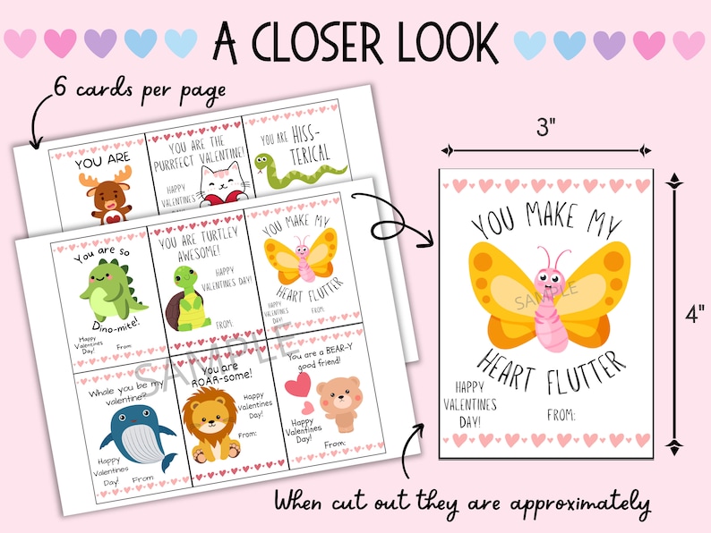 Cute Animal Valentines Day Cards | Printable Animal Valentines for Kids ...