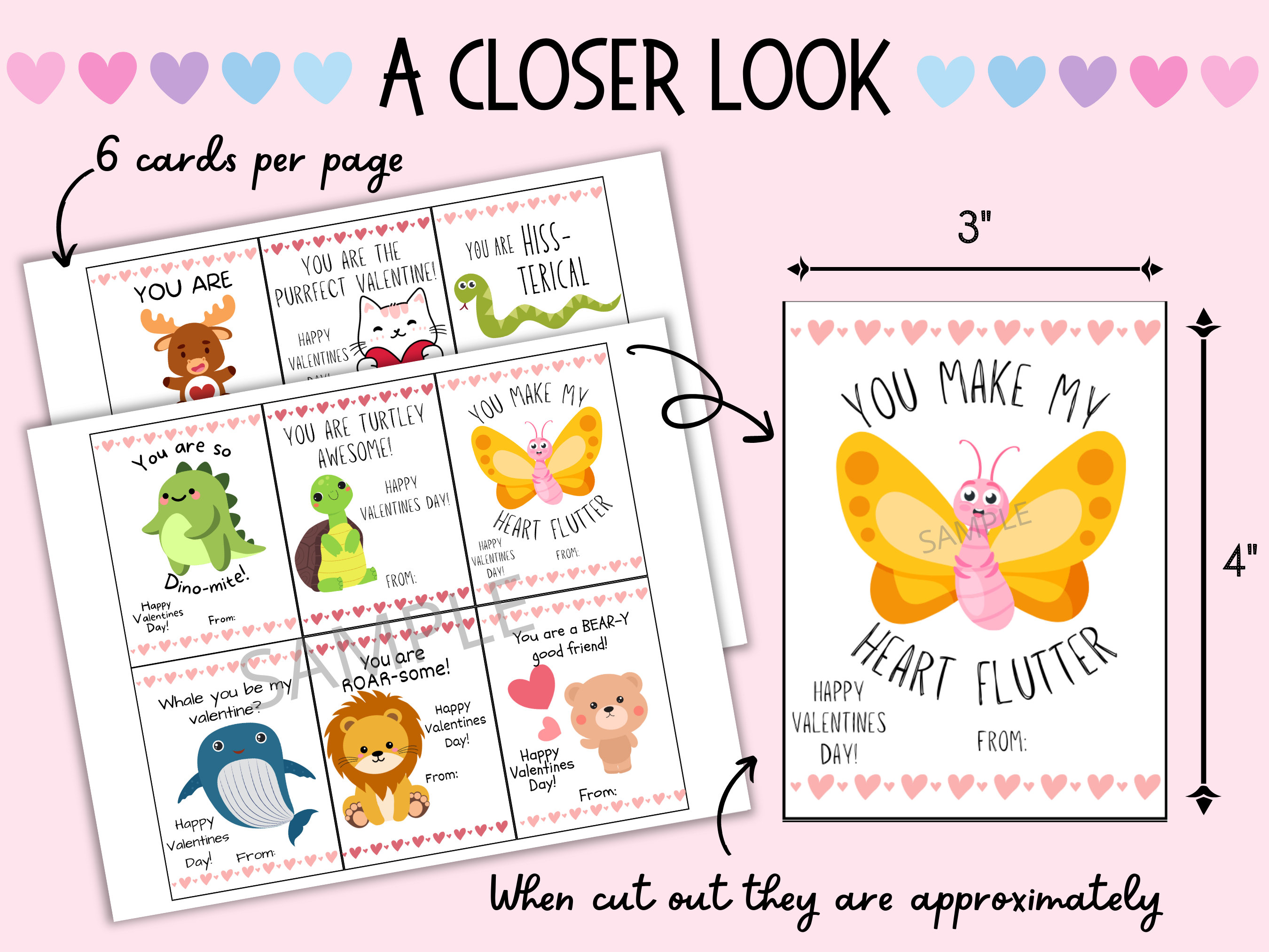 Cute Animal Valentines Day Cards | Printable Animal Valentines for Kids ...