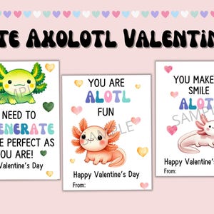 Axolotl Valentine's Printable | Super Cute Axolotl Themed Valentine ...