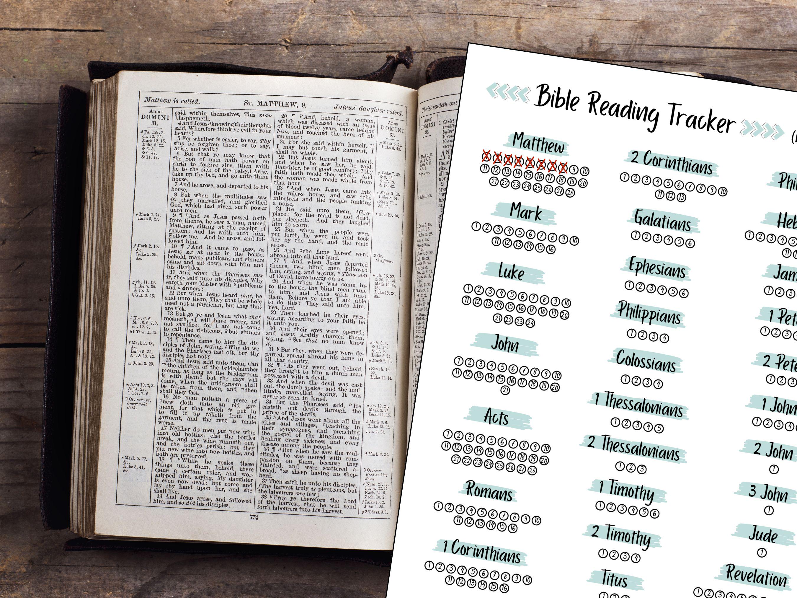 Bible Reading Tracker | Printable Bible Reading Chart | Old Testament ...
