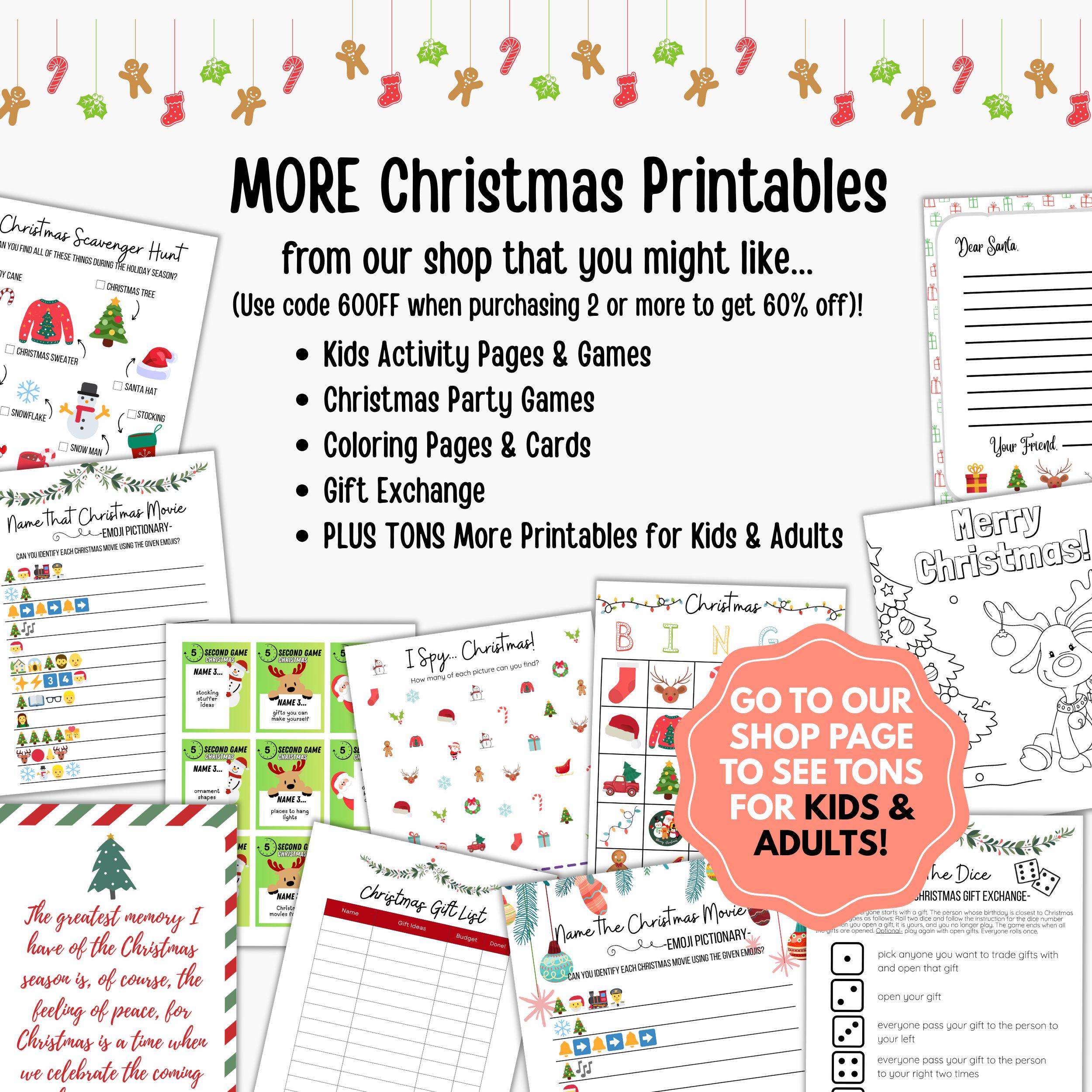 Holiday Emoji Pictionary | Printable Game | Holiday Movies + Songs | 2 ...