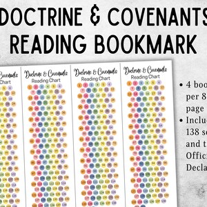 D&C Reading Chart Bookmark | Printable Bookmark for Doctrine and ...