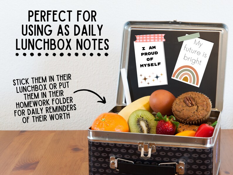 Kids Positive Affirmation Lunchbox Notes Printable | Childrens ...