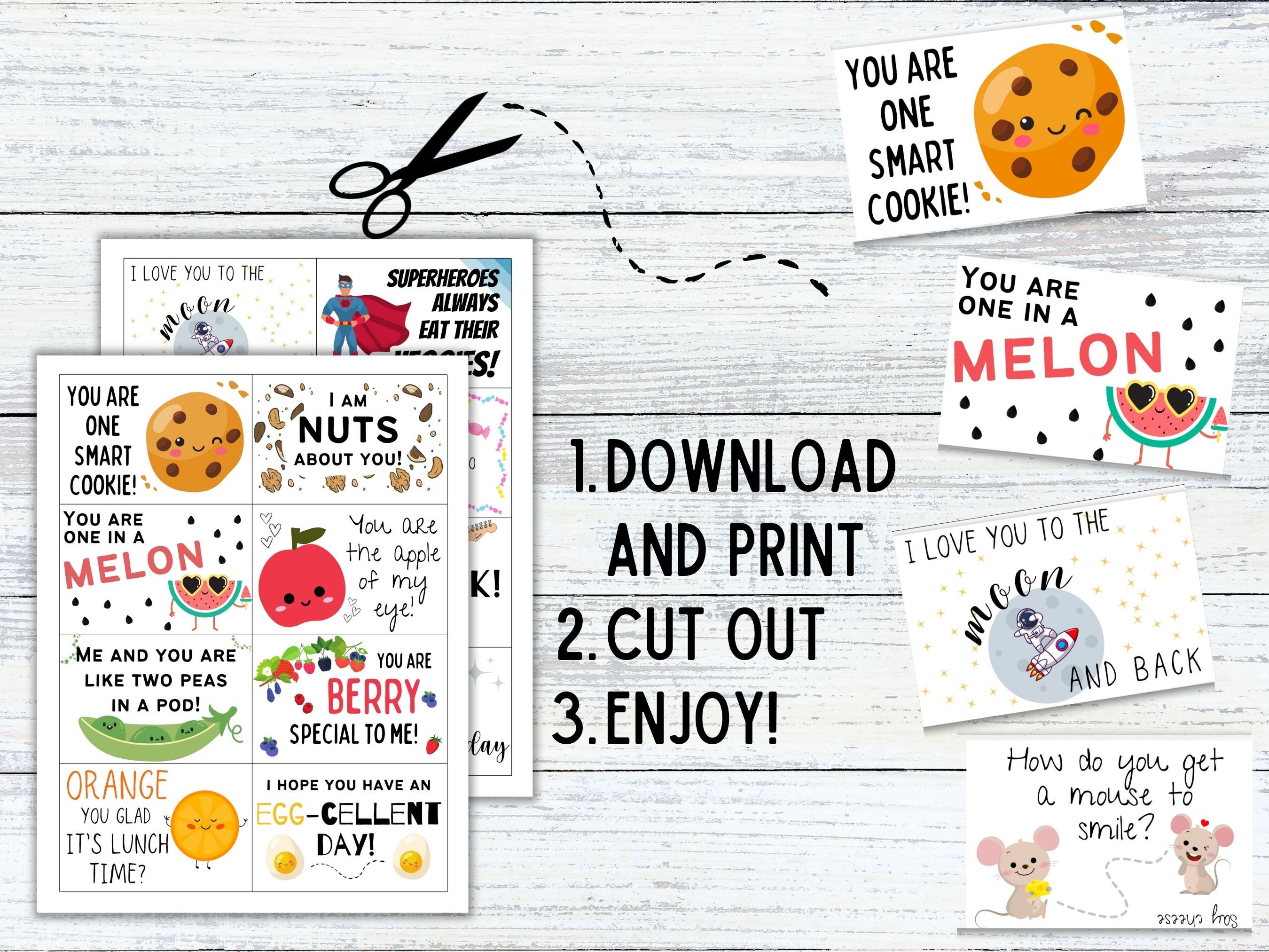 Kids Lunchbox Notes Printable Lunchbox Jokes for Kids - Etsy