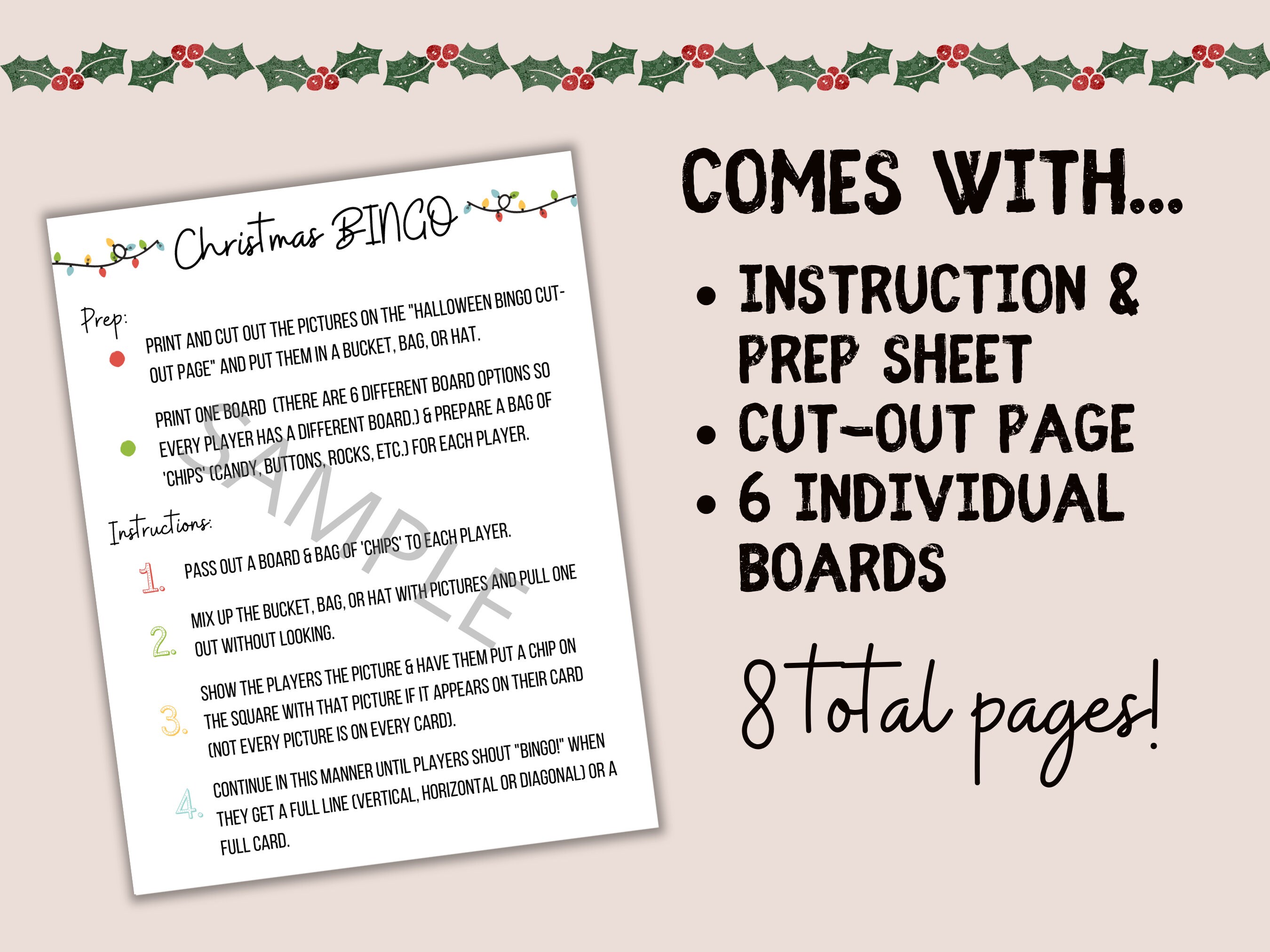 Christmas Bingo Printable Kids Christmas Activity Christmas Bingo Game ...