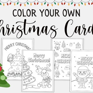 Christmas Card Coloring Pages for Kids | Printable Coloring Cards | DIY ...