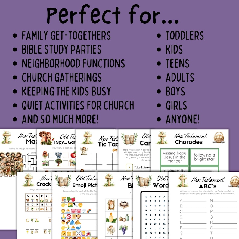 Printable Bible Games for Kids | 60+ Christian Games | Old & New ...