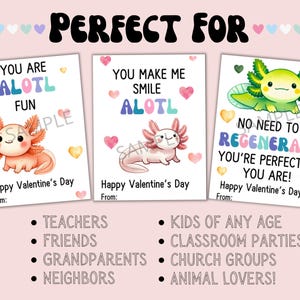 Axolotl Valentine's Printable | Super Cute Axolotl Themed Valentine ...