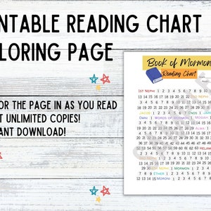 Printable Book of Mormon Reading Chart | Printable Reading Chart | LDS ...