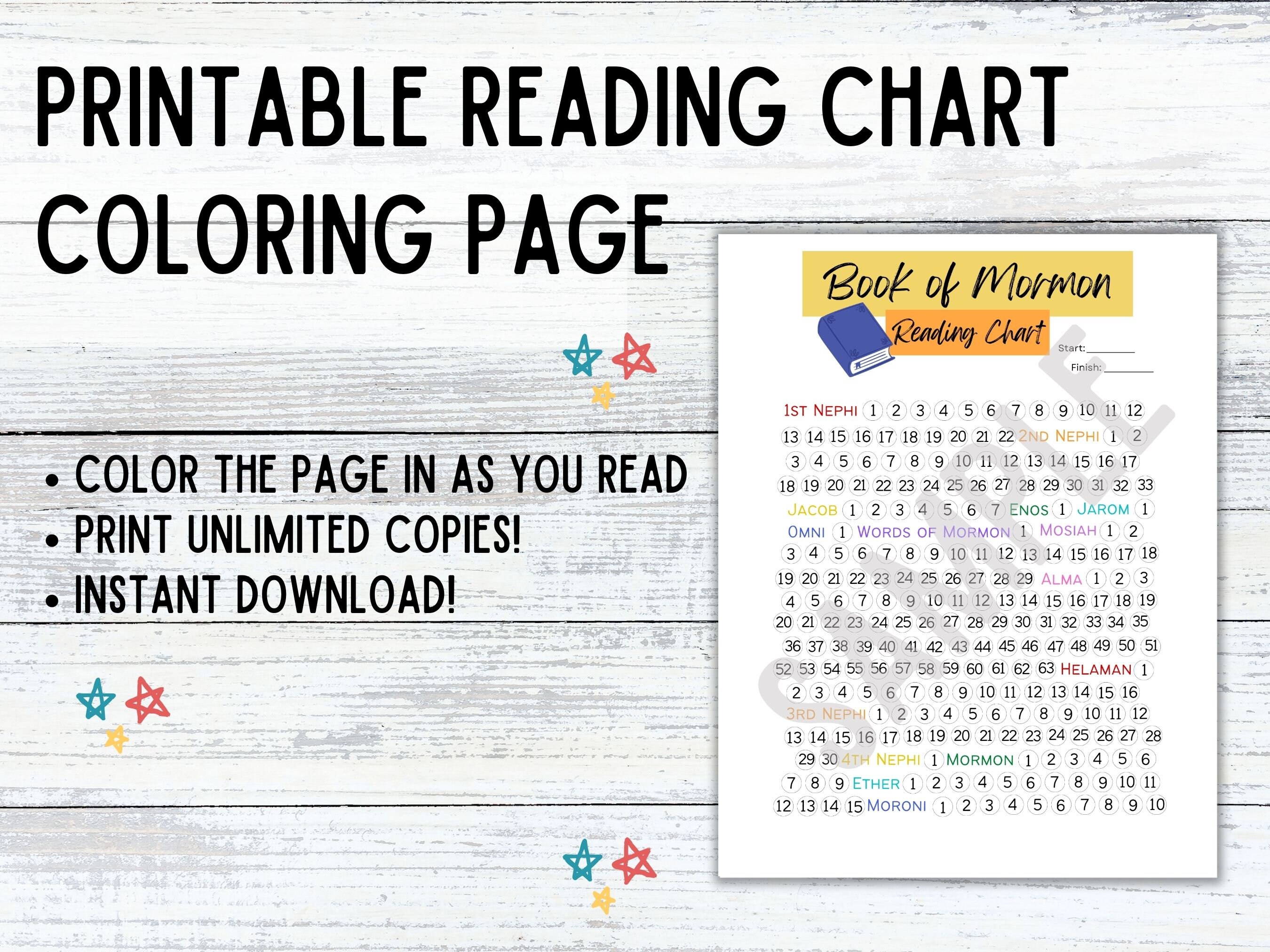 Printable Book of Mormon Reading Chart | Printable Reading Chart | LDS ...