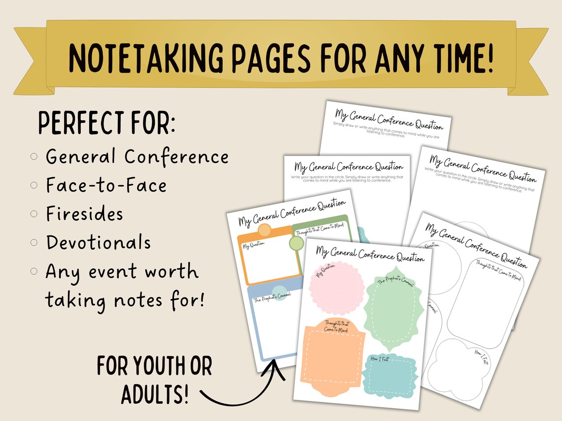 General Conference Youth and Adult Activity Pages | Oct 2025 | Note ...