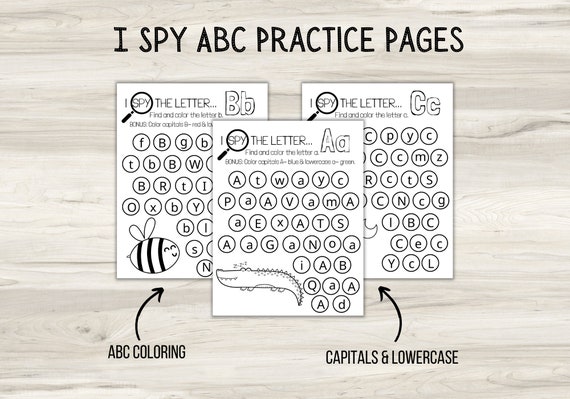 I Spy... Abcs Printable Worksheets Kids Alphabet Activities - Etsy