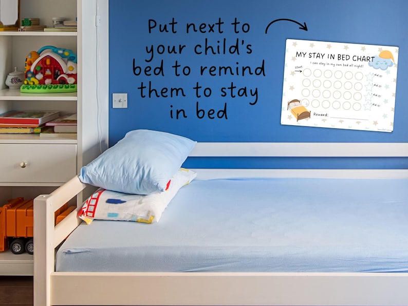Printable Stay in Bed Chart for Kids | Toddler Bedtime Chart ...