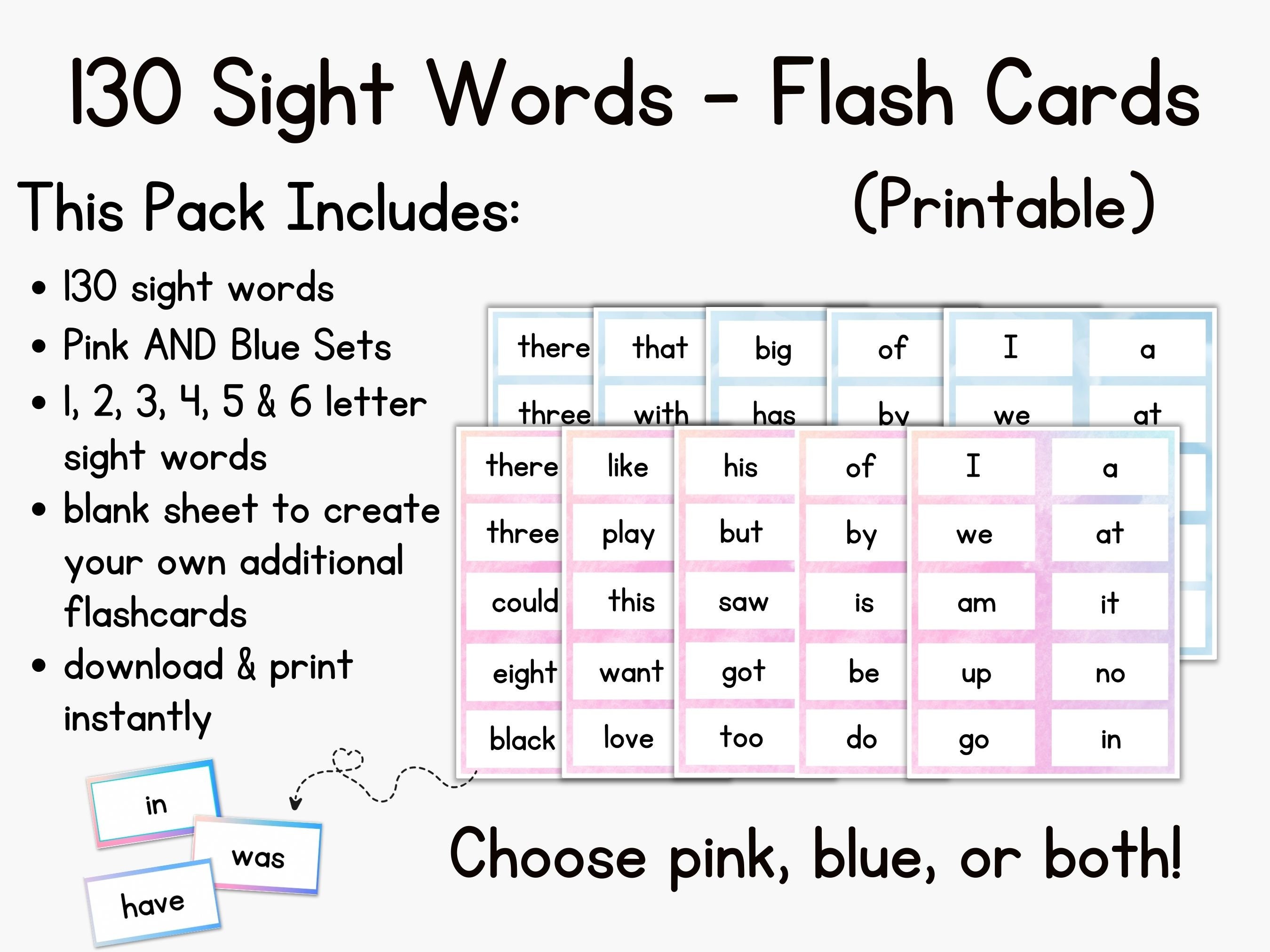 Sight Word Flashcards | Printable Flashcards for Kids | Kids Learning ...