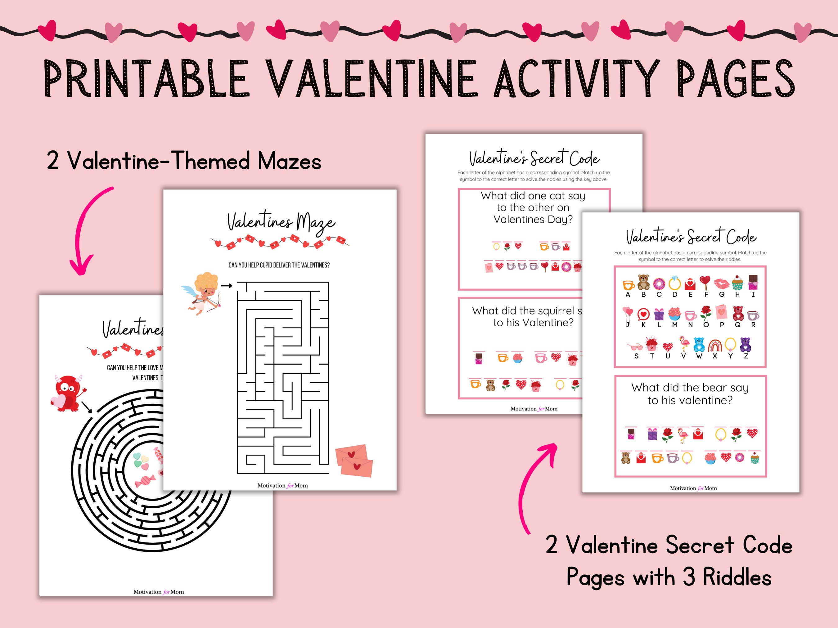 Valentine Activity Pages for Kids | Valentine’s Day Games Bundle ...