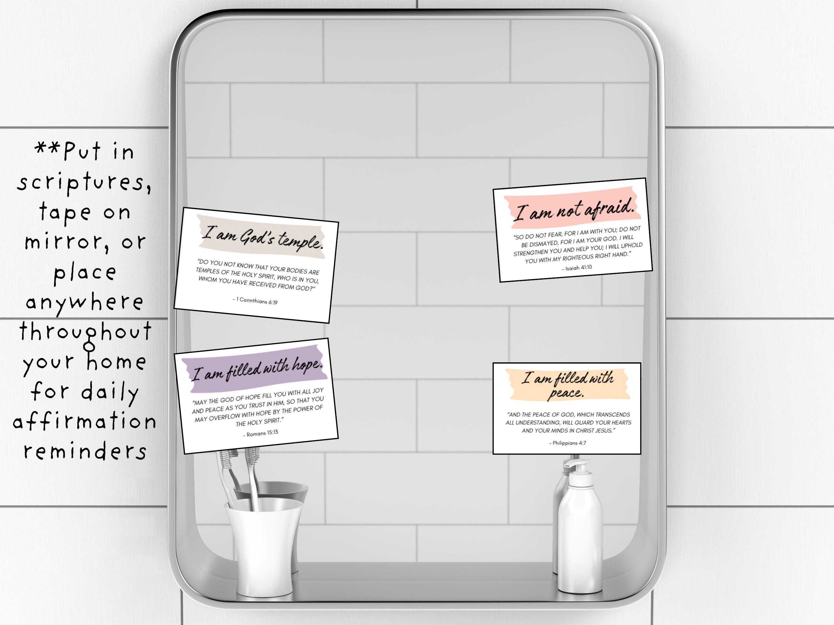 50+ Printable Christian Affirmation Cards | Bible Verse Encouragement ...