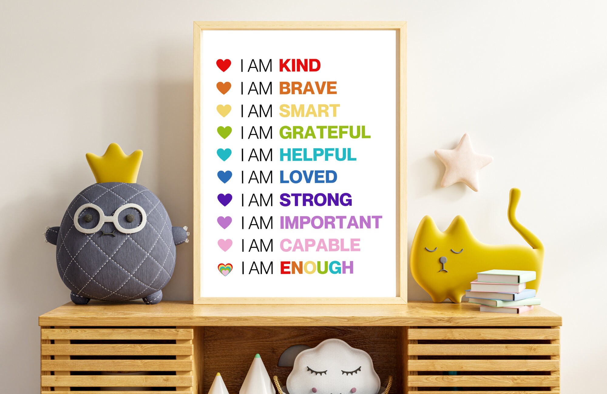 Positive Affirmations for Kids I Am Affirmations Poster Motivational ...